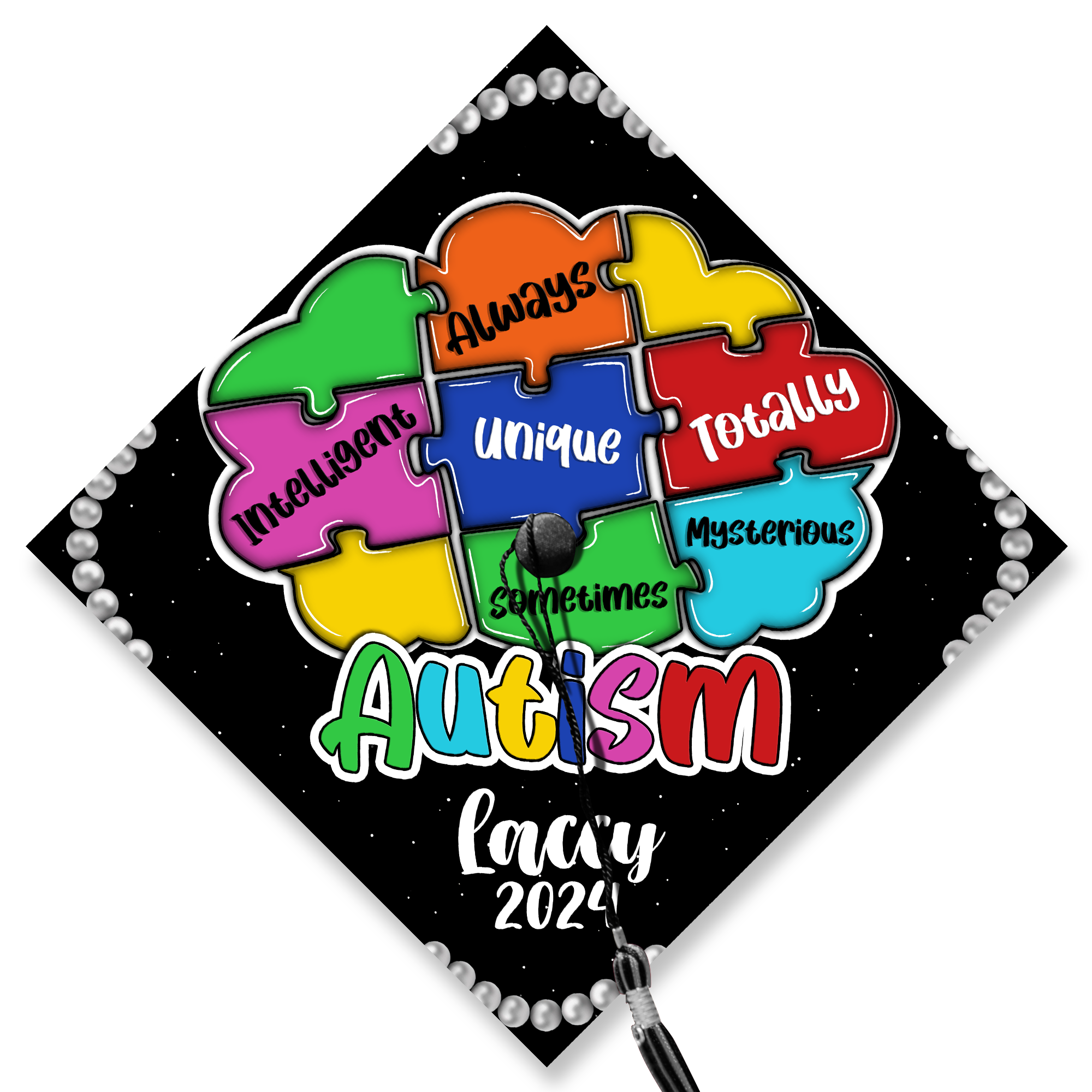 Personalized Autism Awareness Graduation Cap Topper - SP11176PGMAQN ...
